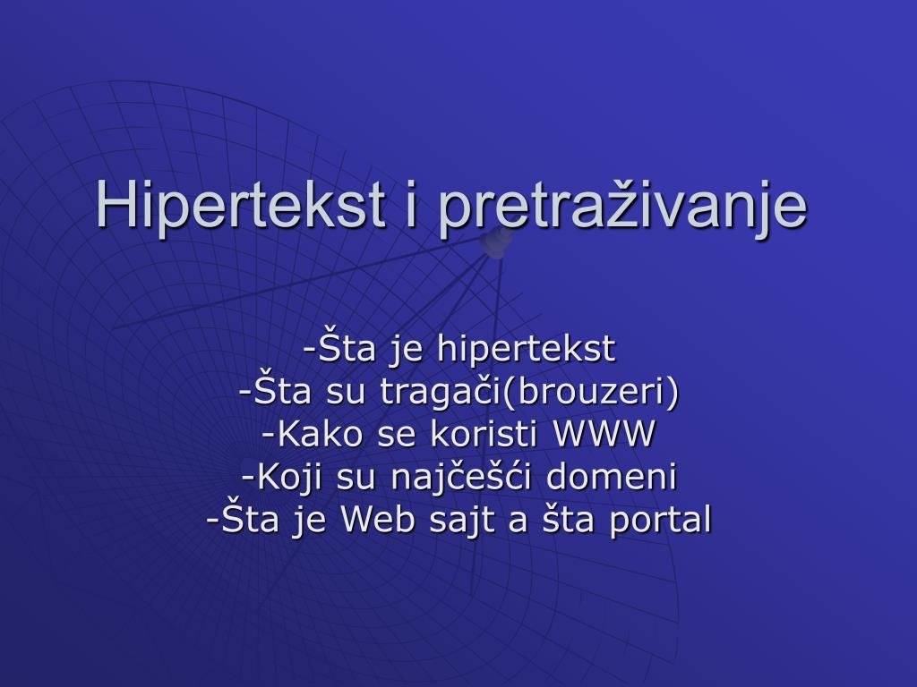PPT - Hipertekst i pretraživanje PowerPoint Presentation, free download ...
