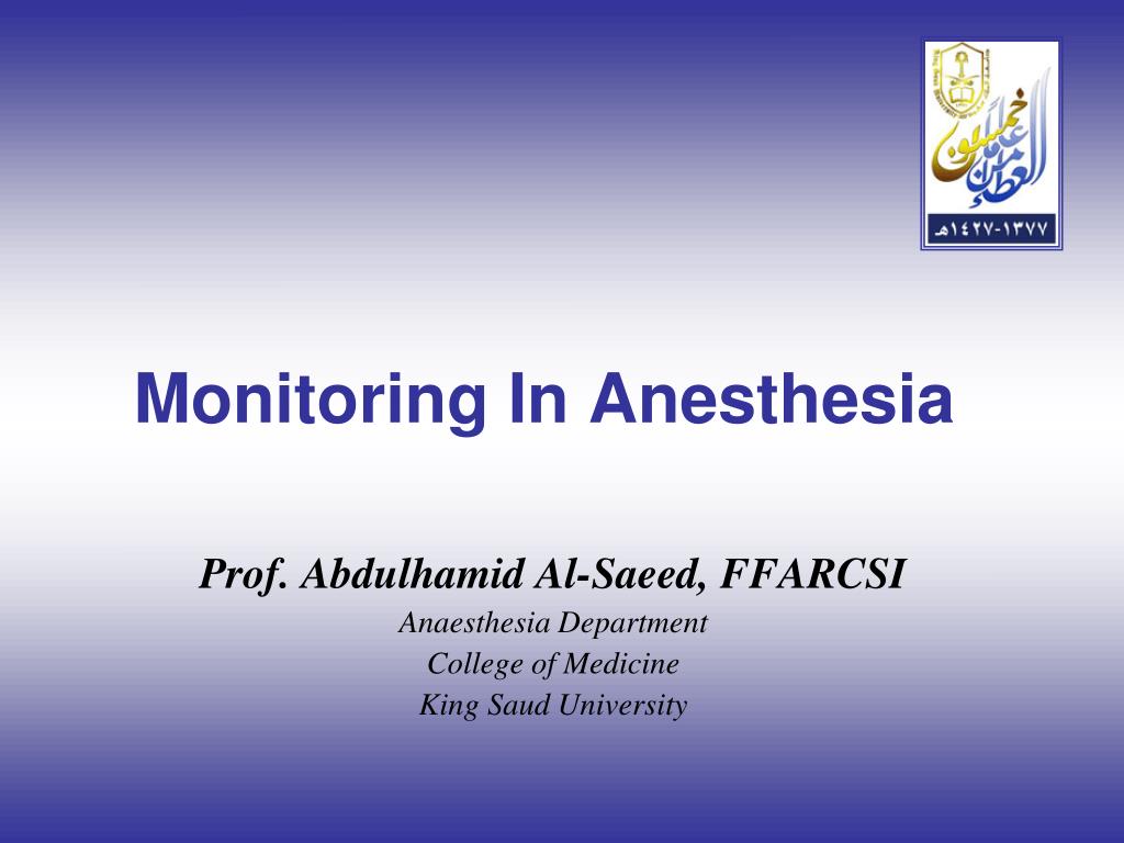 PPT - Monitoring In Anesthesia PowerPoint Presentation, free download ...
