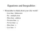 PPT - Chapter 2 Equations and Inequalities PowerPoint Presentation ...