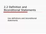 PPT - 2.4 Biconditional Statements and Definitions PowerPoint ...