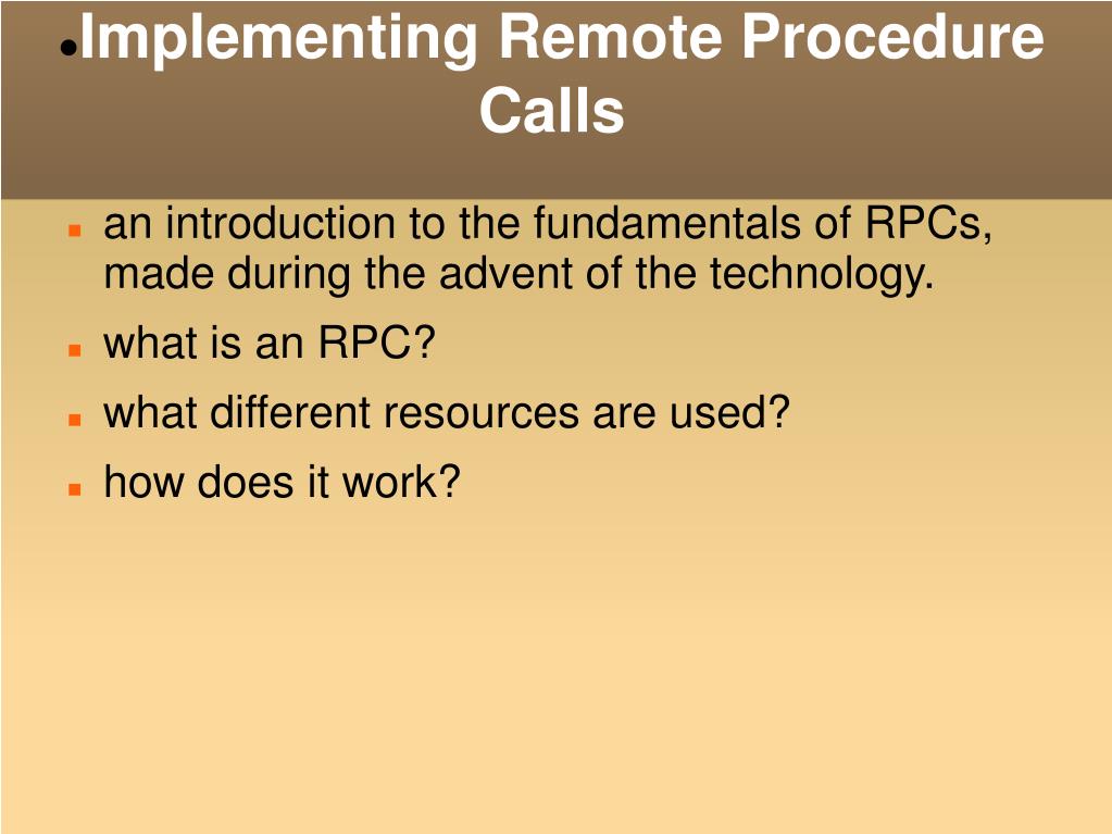 PPT - Implementing Remote Procedure Calls PowerPoint Presentation, free ...