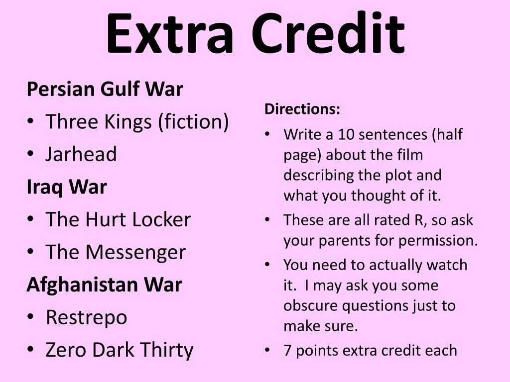 PPT - Extra Credit PowerPoint Presentation, free download - ID:5344609