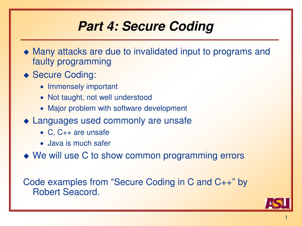 PPT - Part 4: Secure Coding PowerPoint Presentation, free download - ID ...