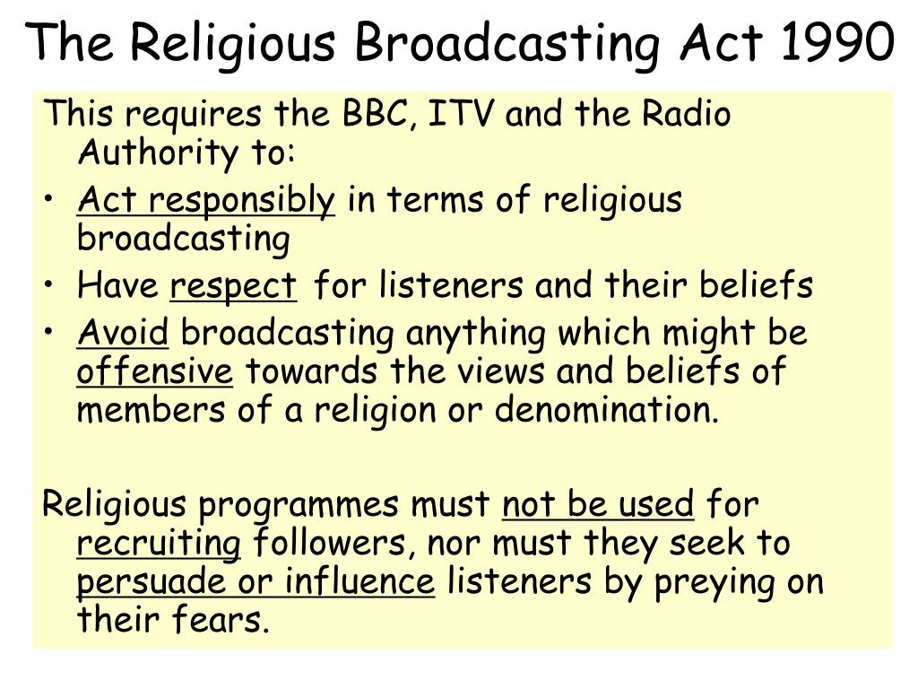 PPT - The Religious Broadcasting Act 1990 PowerPoint Presentation, free ...