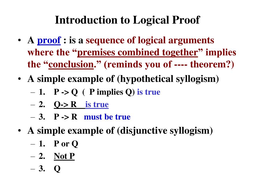 PPT - Introduction to Logical Proof PowerPoint Presentation, free ...