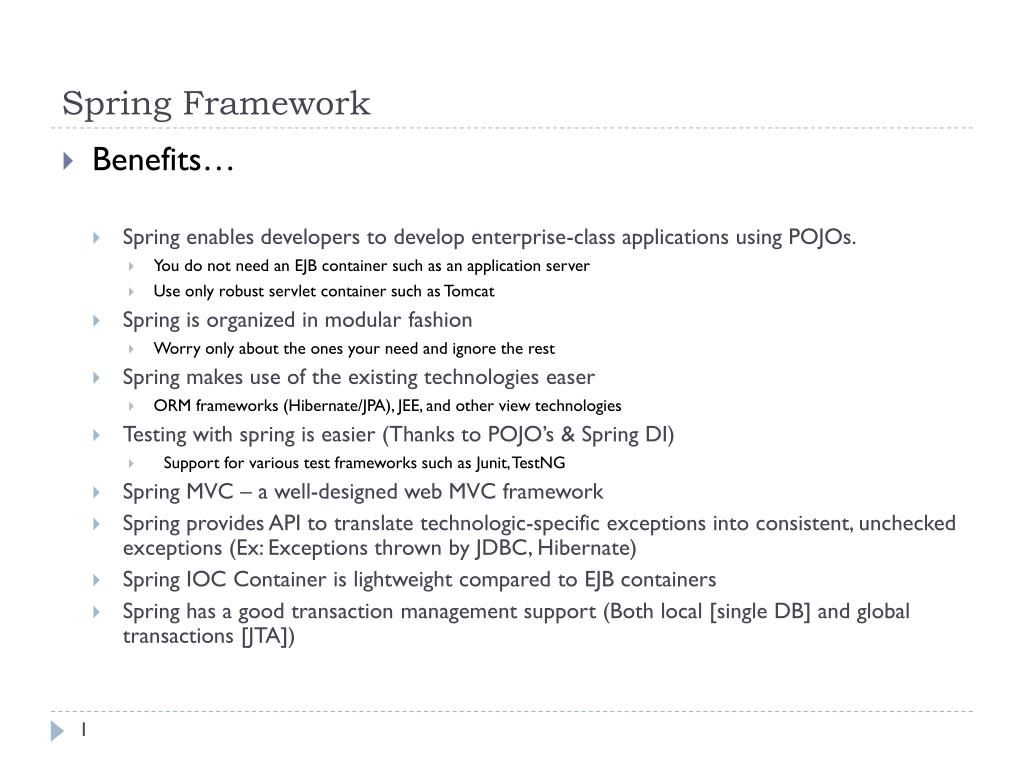 PPT - Spring Framework PowerPoint Presentation, free download - ID:5347639