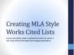 PPT - MLA Works Cited PowerPoint Presentation, free download - ID:6798633