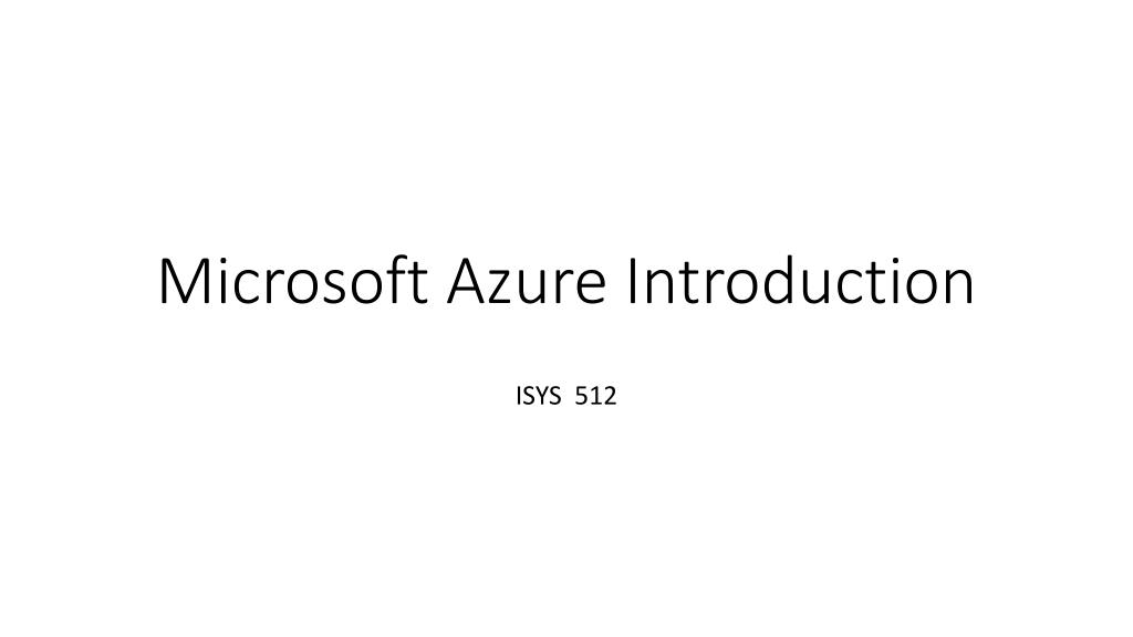 PPT - Microsoft Azure Introduction PowerPoint Presentation, free ...