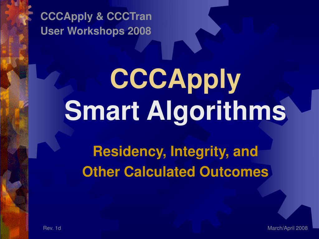 PPT - CCCApply Smart Algorithms PowerPoint Presentation, free download ...