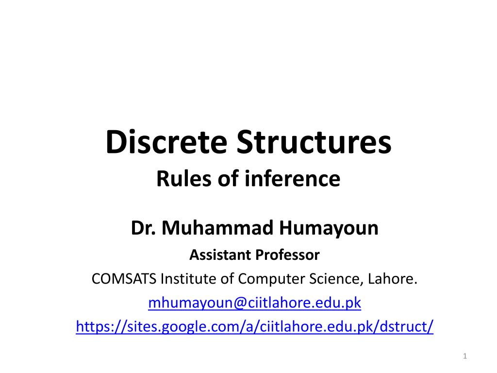 PPT - Discrete Structures Rules of inference PowerPoint Presentation, free download - ID:5353572