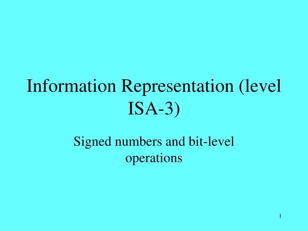 PPT - Information Representation (level ISA-3) PowerPoint Presentation ...