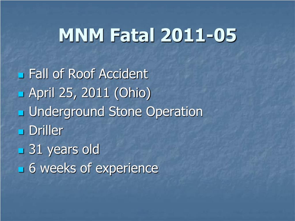 PPT - Preventing Fatal Roof Accidents in Underground Stone Operations ...
