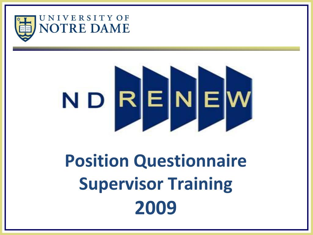 PPT - Position Questionnaire Supervisor Training 2009 PowerPoint ...