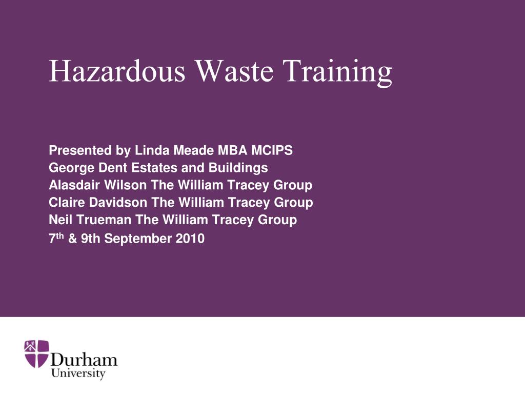 PPT - Hazardous Waste Training PowerPoint Presentation, free download ...