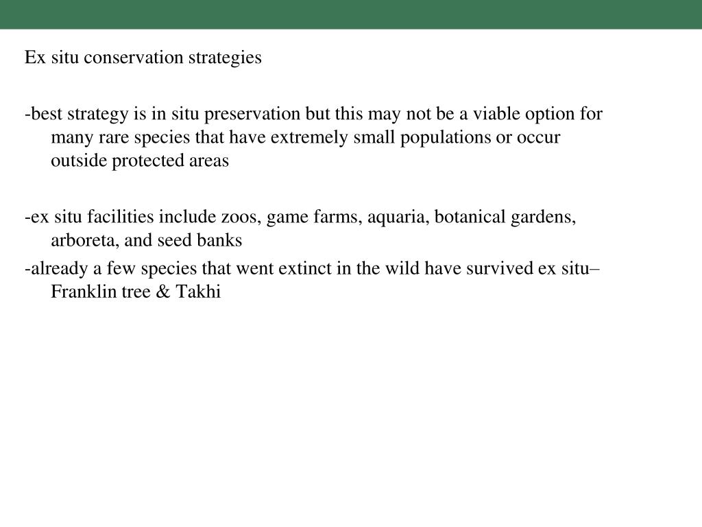 PPT - Ex situ conservation strategies PowerPoint Presentation, free ...