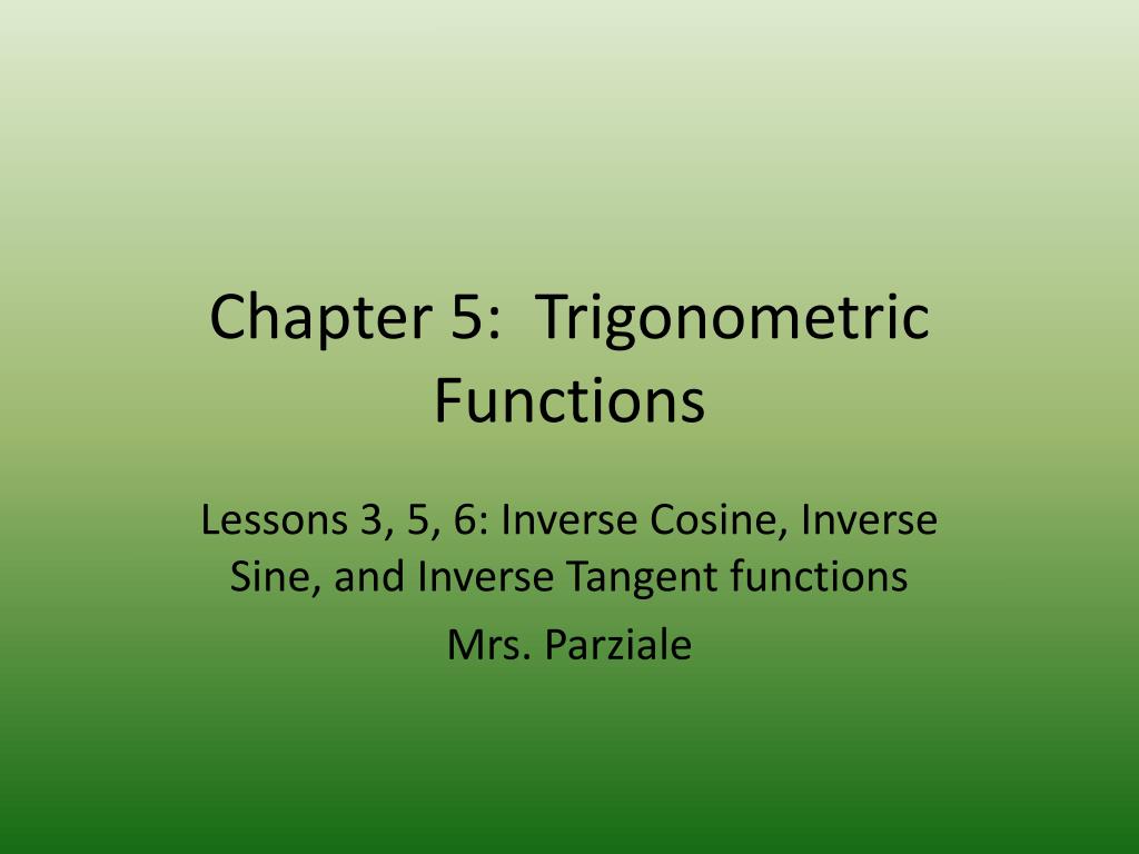 PPT - Chapter 5: Trigonometric Functions PowerPoint Presentation, free ...