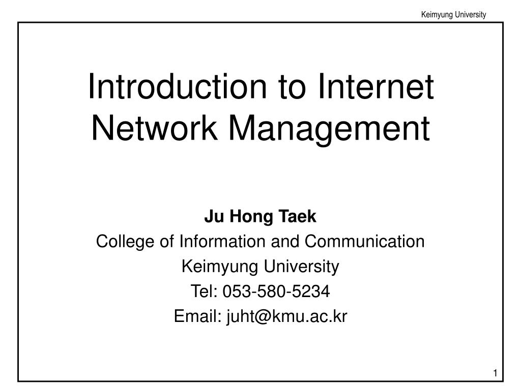 PPT - Introduction to Internet Network Management PowerPoint ...