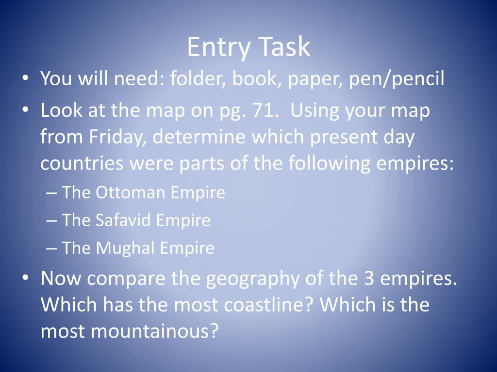 PPT - Entry Task PowerPoint Presentation, free download - ID:5362675