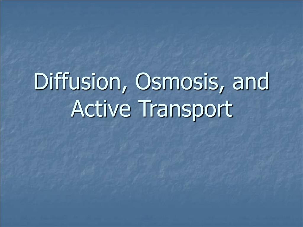 PPT - Diffusion, Osmosis, and Active Transport PowerPoint Presentation ...