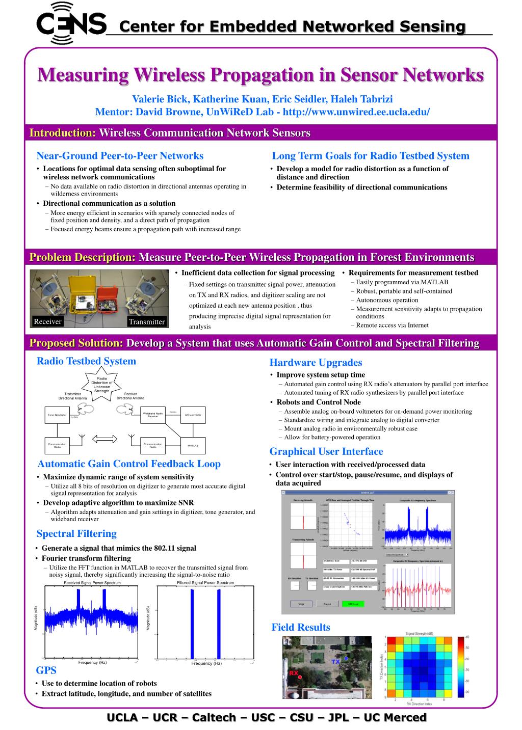 Ppt Measuring Wireless Propagation In Sensor Networks Powerpoint