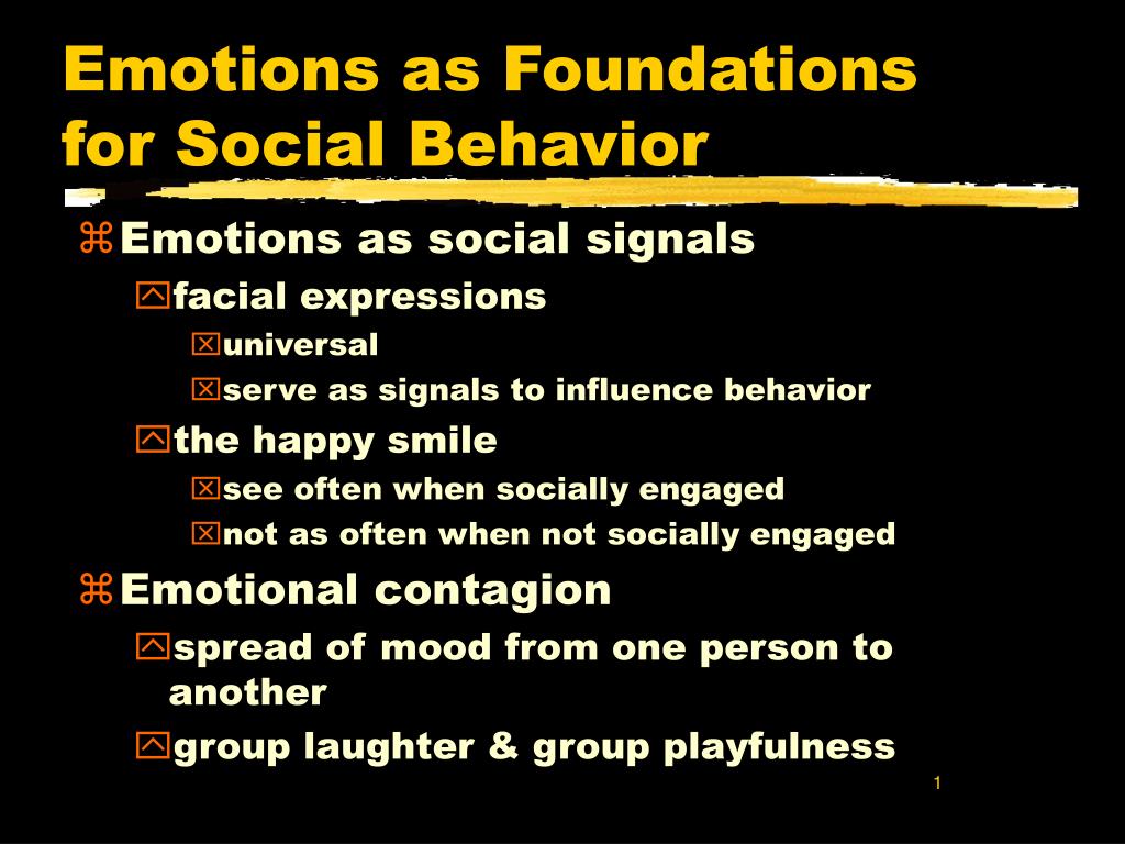PPT - The Role of Emotions in Social Behavior and Influence PowerPoint ...