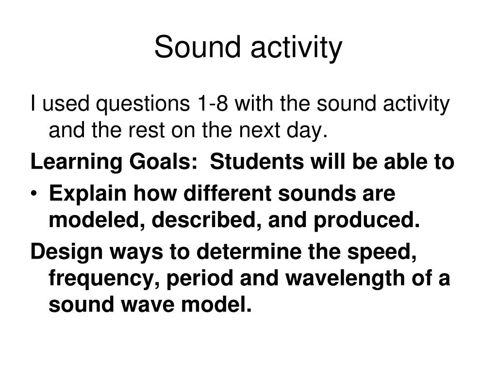 PPT - Sound activity PowerPoint Presentation, free download - ID:5367065