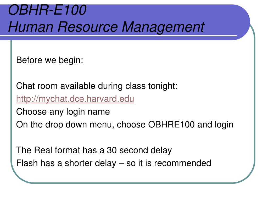 PPT - OBHR-E100 Human Resource Management PowerPoint Presentation, free ...