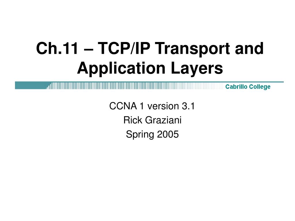 PPT - Ch.11 – TCP/IP Transport and Application Layers PowerPoint ...
