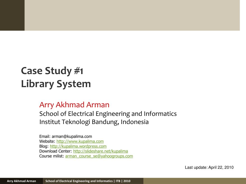 PPT - Case Study #1 Library System PowerPoint Presentation, free ...